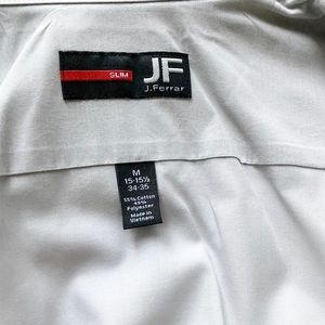 jf j.ferrar | Shirts | Jferrar Mens Light Grey Solid Slim Dress Shirt ...